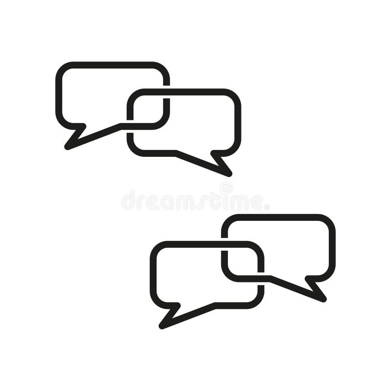 Interconnected Chat Bubbles Icon. Conversation Vector Symbols. Dialogue ...