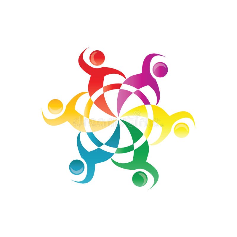 Interconnected Circle of People. Vector Illustration Decorative Design ...