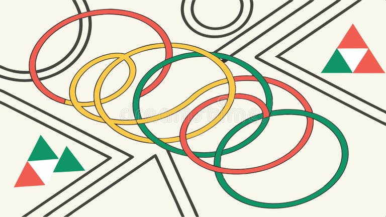 Interconnected Circles and Geometric Patterns Illustration. Abstract ...