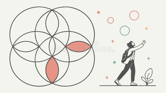 Interconnected Circles Pattern, Abstract Geometric Design, Seamless ...