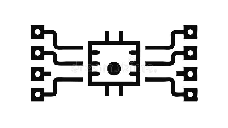 Interconnected Circuit Icon, Digital Systems Network, Vector Design Generative AI Stock Vector ...