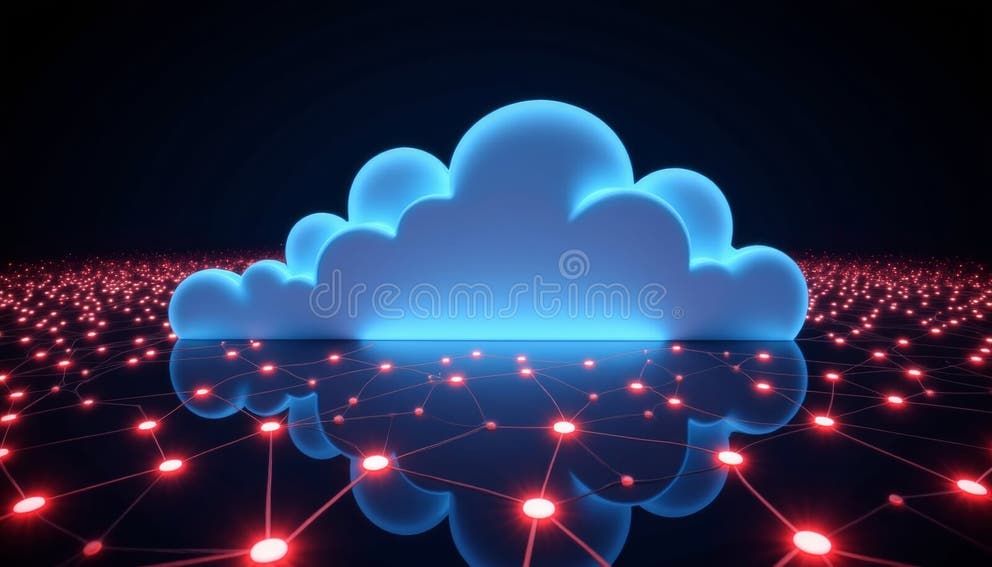Interconnected Cloud Security Nodes, Abstract Technology Concept Stock ...