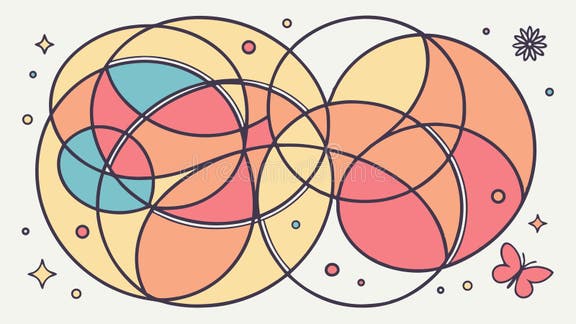 Interconnected Colorful Circles Abstract Pattern Design, Vector Design ...