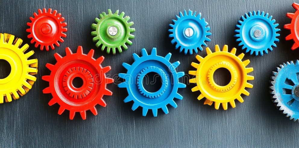 Interconnected, Colorful Gears Showcase the Concept of Teamwork and ...