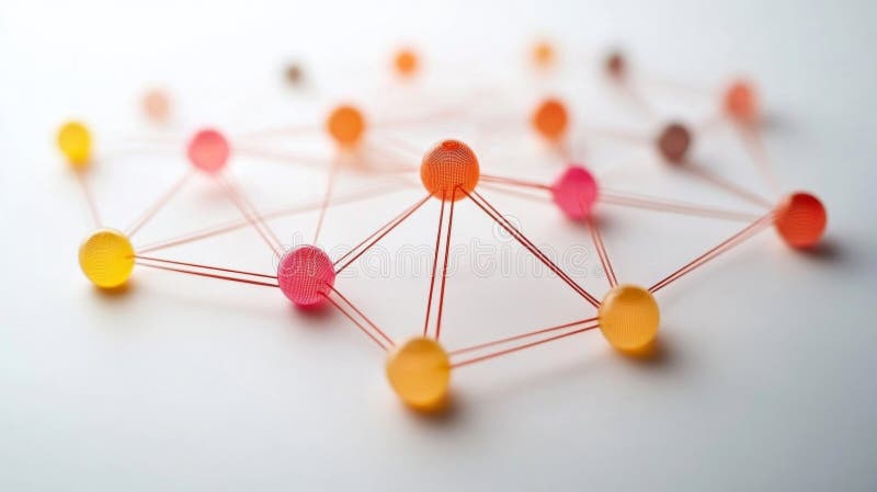 Interconnected Colorful Spheres Form Network Structure Stock ...