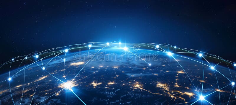 Interconnected Communication Lines on Globe for Global Reach, Online ...