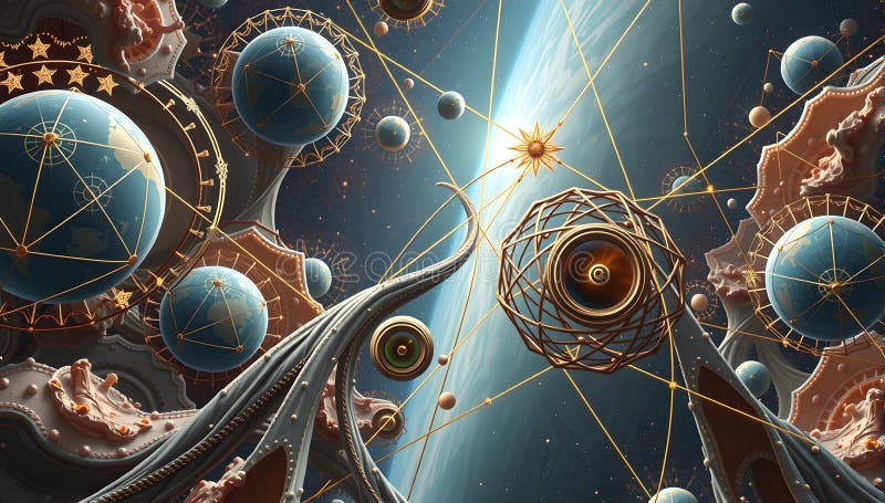 Interconnected Cosmic Multiverse Realms Stock Image - Image of universe ...