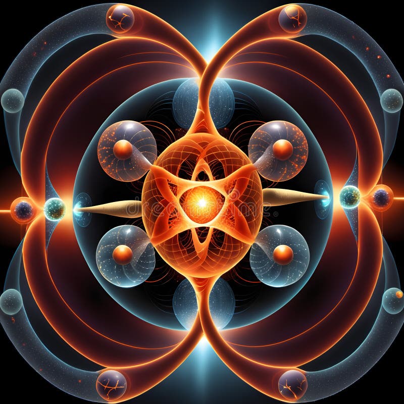 Interconnected Cosmic Spheres of Light Stock Illustration ...