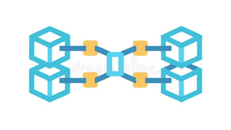 Interconnected Cubes for Blockchain and Data Blocks, Vector Design ...