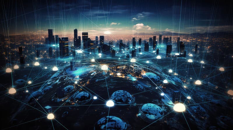 Interconnected Data Ecosystem Stock Illustration - Illustration of ...