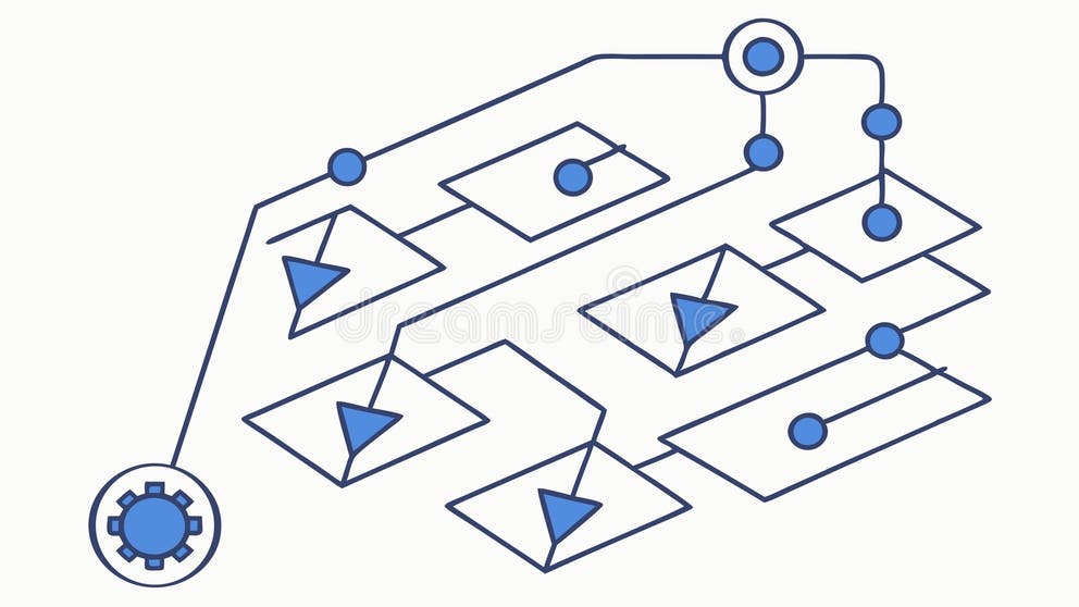 Interconnected Data Flow, Network System. Vector Design Generative AI Stock Vector ...