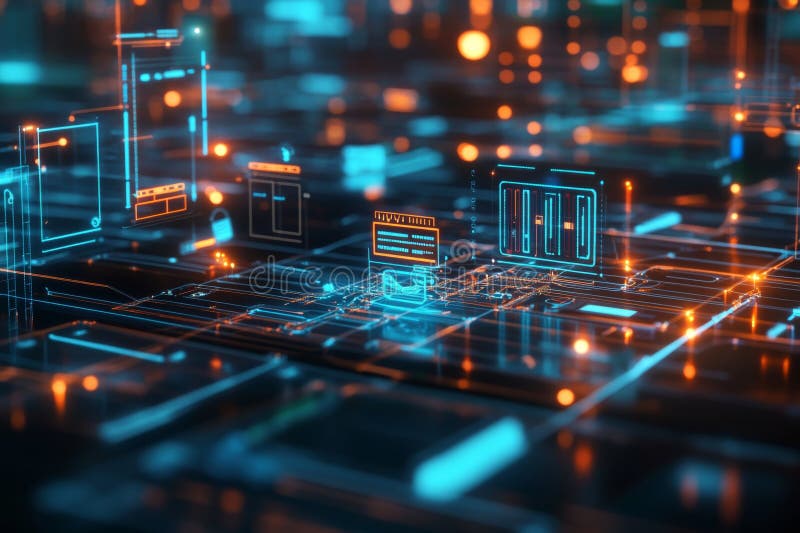 Interconnected Devices Global Communication Network Stock Illustration ...