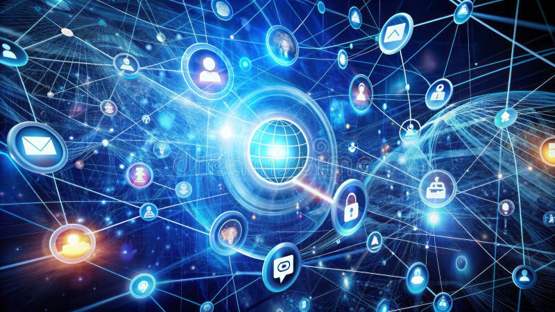 Interconnected Digital Network a Futuristic Visualization of Global ...