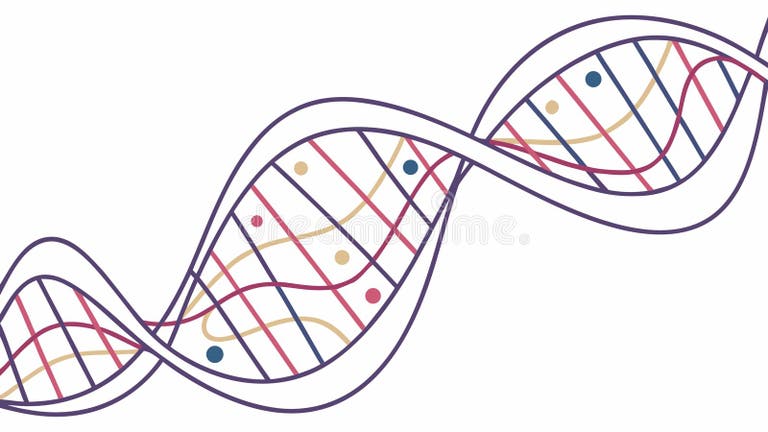 Interconnected DNA Double Helix with Data Points Vector, Vector Design ...