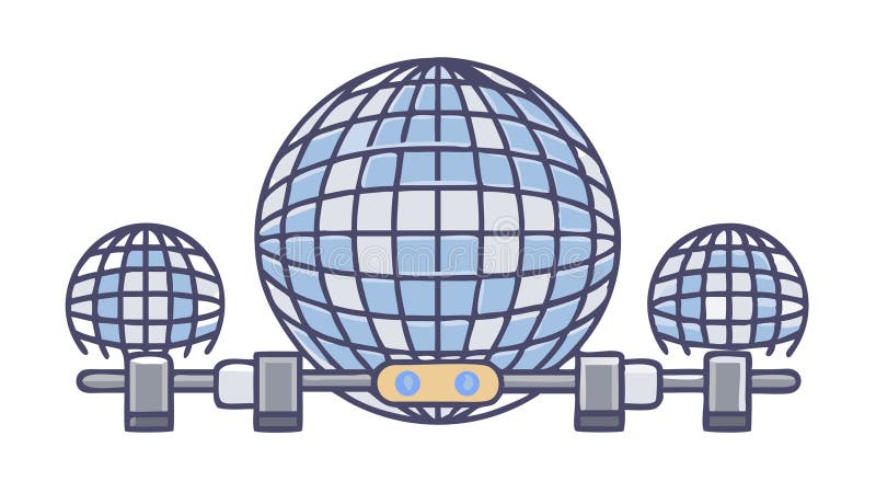 Interconnected Dome Cities. Global Network. Smart Habitats, Vector ...
