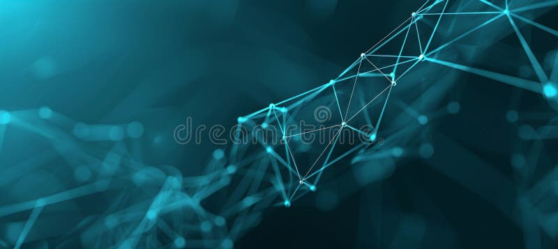 Interconnected Dots on Blue Backdrop, Representing Communication in ...