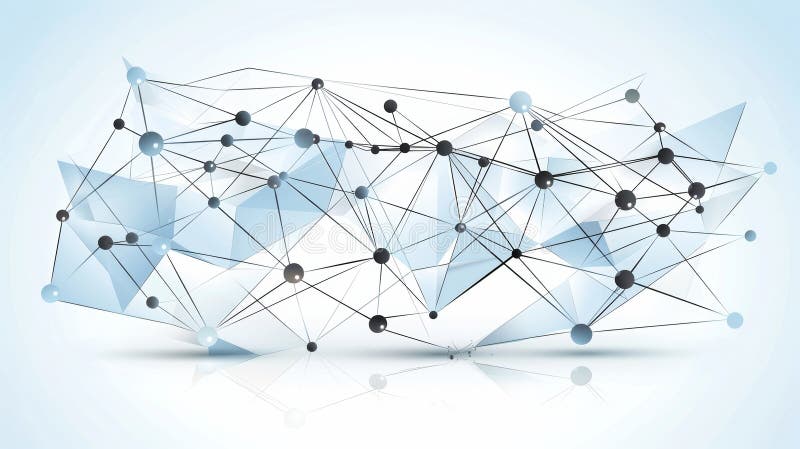Interconnected Dots on Blue Backdrop Symbolize Communication and ...