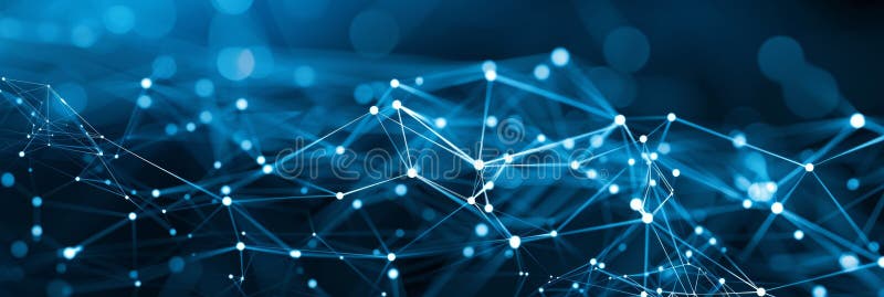 Interconnected Dots on Blue Background Conveying Communication Concept ...