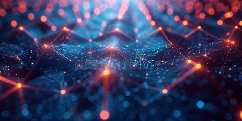 Interconnected Dots And Lines In Abstract Network Formation Stock Illustration Illustration Of