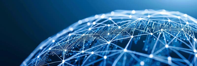 Interconnected Dots on Vibrant Blue Backdrop Symbolizing Communication ...