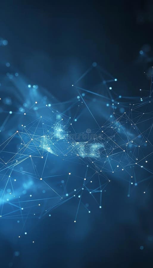 Interconnected Dots on Vibrant Blue Background Abstract Concept of ...