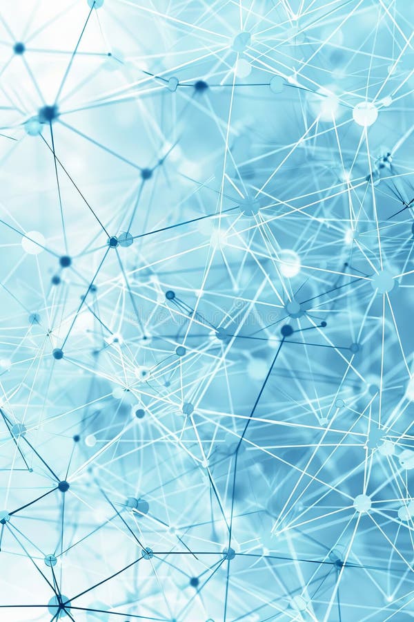 Interconnected Dots on Vibrant Blue Background Abstract Representation ...