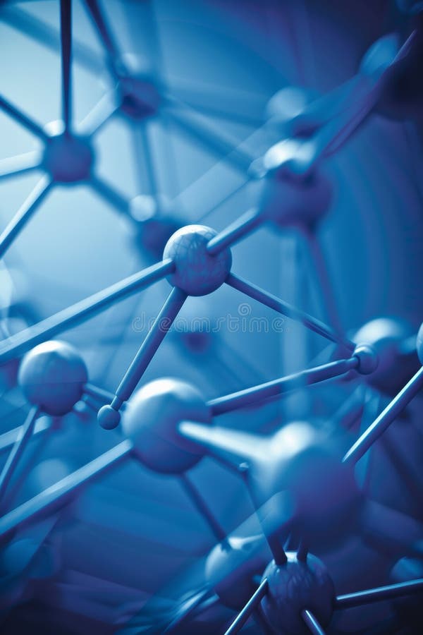 Interconnected Dots on Vibrant Blue Background Abstract Representation ...