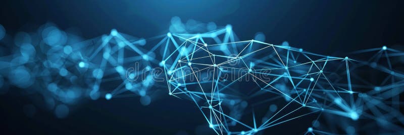 Interconnected Dots on Vibrant Blue Background Abstract Representation ...