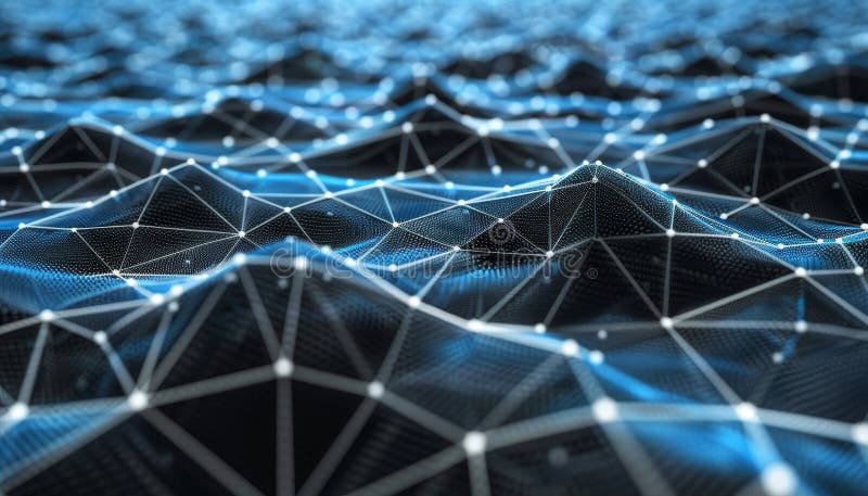 Interconnected Dots on Vibrant Blue Background Abstract Representation ...