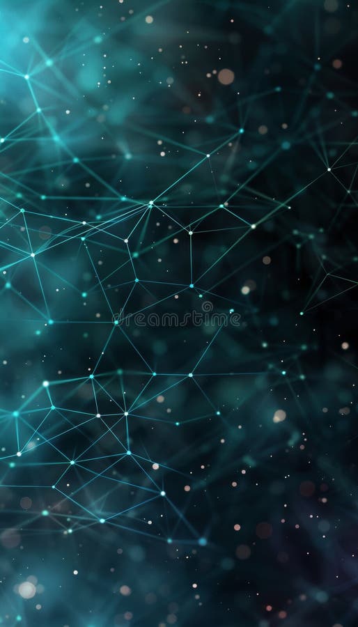 Interconnected Dots on Vibrant Blue Background, Illustrating ...