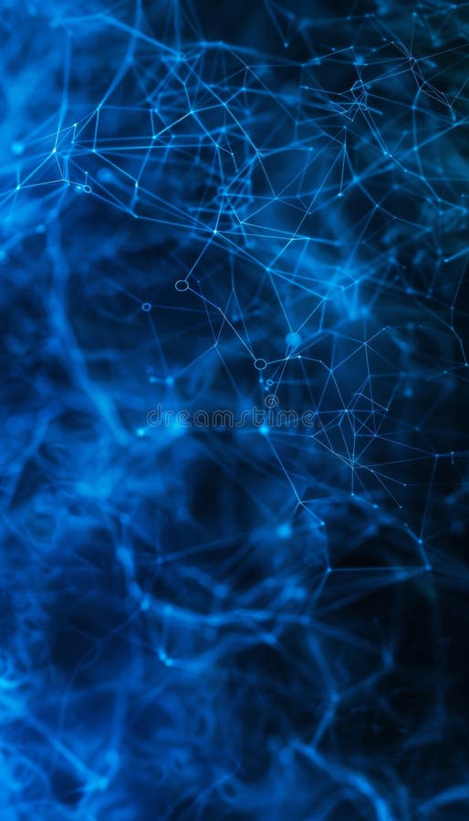 Interconnected Dots on Vibrant Blue Surface Abstract Representation of ...
