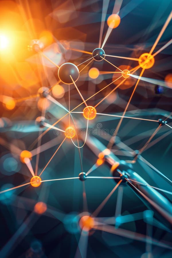 Interconnected Dots on Vibrant Blue Surface Illustrating the Concept of ...