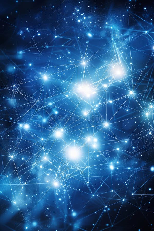 Interconnected Dots on Vivid Blue Backdrop Illustrating the Concept of ...