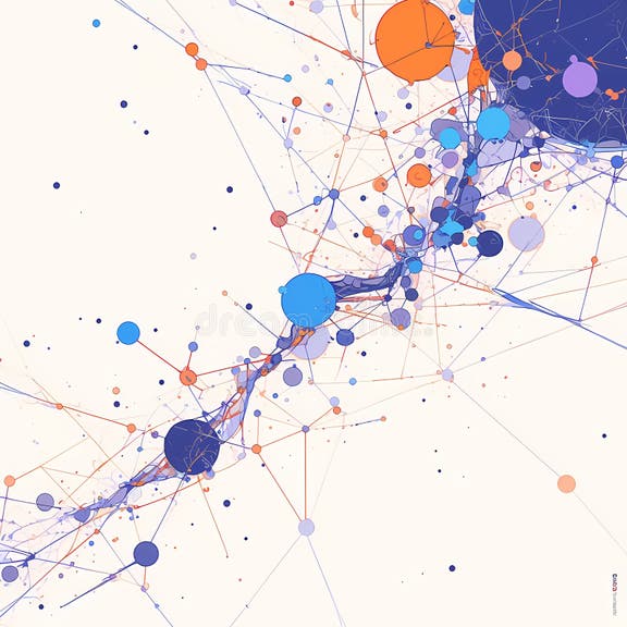 Interconnected Dots: a Web of Relationships Stock Illustration ...