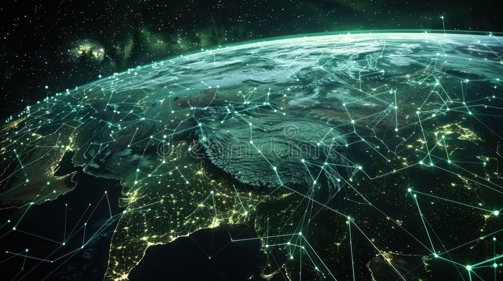 The Interconnected Earth.AI Generated Image Stock Image - Image of ...