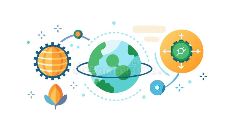 Interconnected Earth Technology, Global Network System, Vector Design Generative AI Stock Vector ...