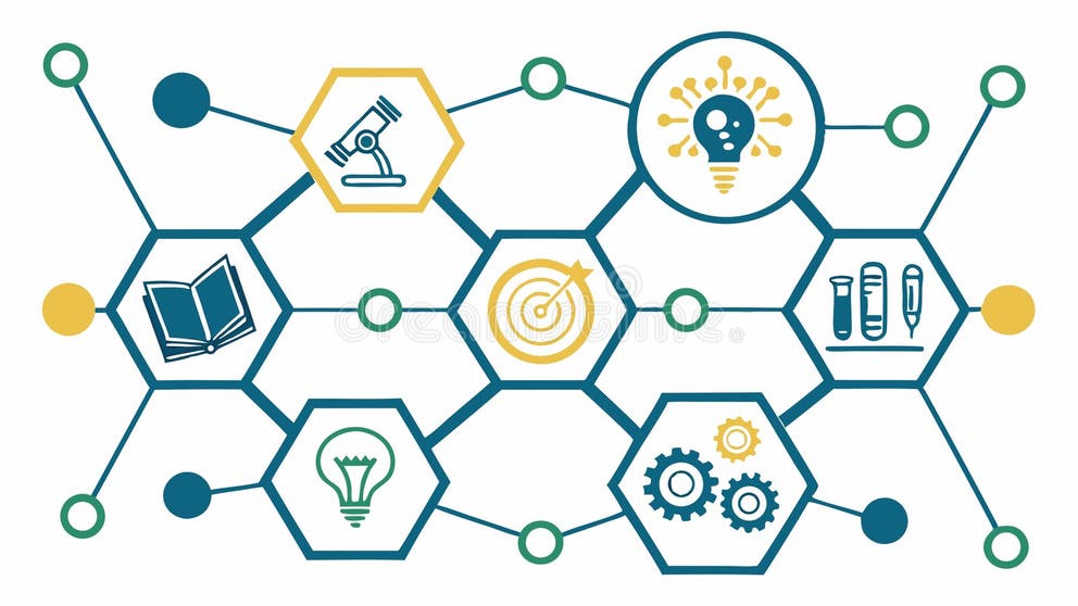 Interconnected Education and Scientific Research Network, Vector Design ...