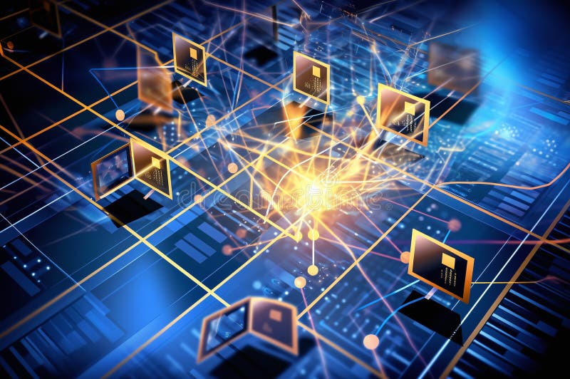 Interconnected Electronic Devices Network Stock Illustration ...