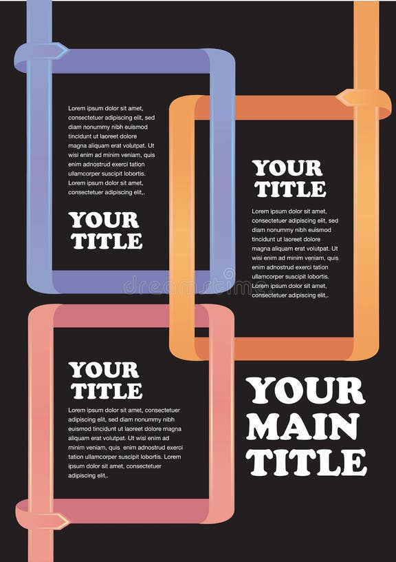 Interconnected Frames for Copy Space Page Layout Design Stock Vector ...