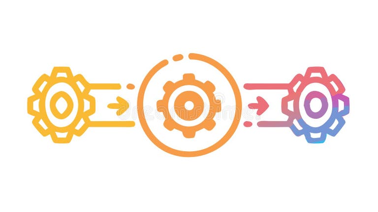 Interconnected Gear System for Collaborative Engineering, Vector Design ...