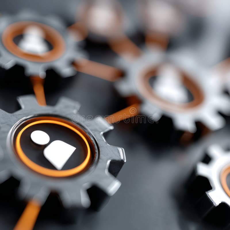 Interconnected Gear Wheels Symbolize Teamwork and Collaboration. Stock ...