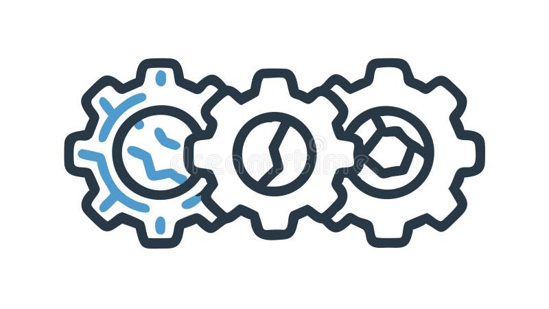 Interconnected Gears and Brain, Smart System, Vector Design Generative ...