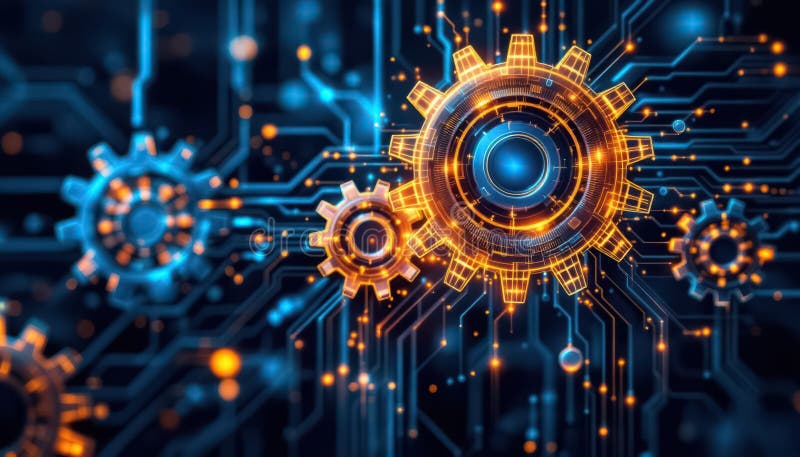 Interconnected Gears and Circuitry Symbolizing Synergy between ...