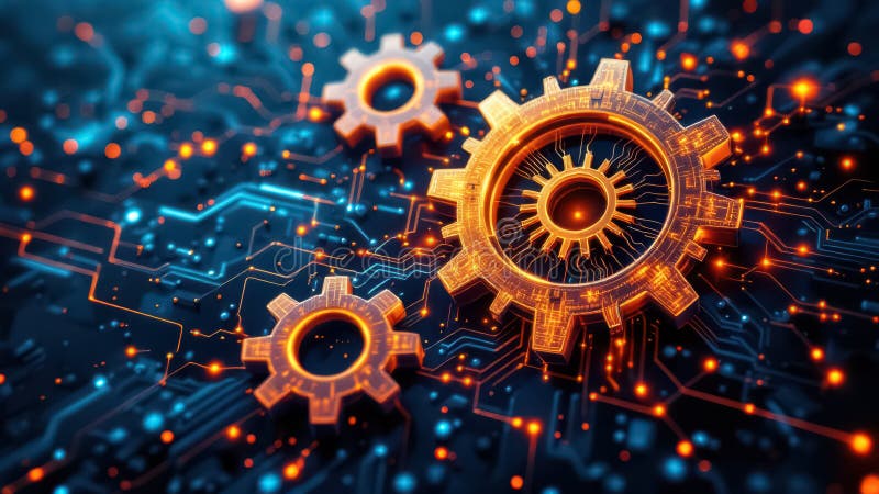 Interconnected Gears and Circuitry Symbolizing Synergy between ...