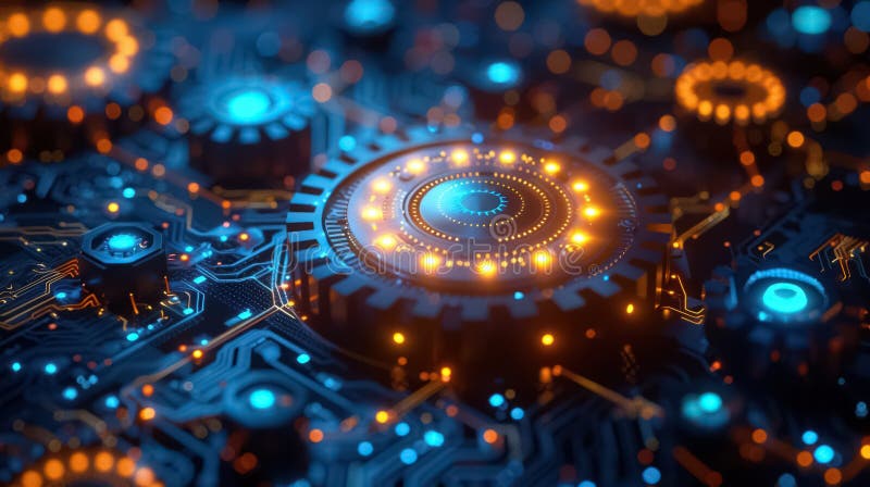 Interconnected Gears and Circuitry Symbolizing Synergy between ...