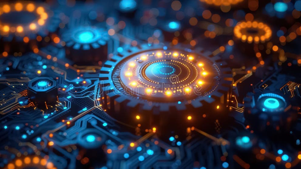 Interconnected Gears and Circuitry Symbolizing Synergy between ...