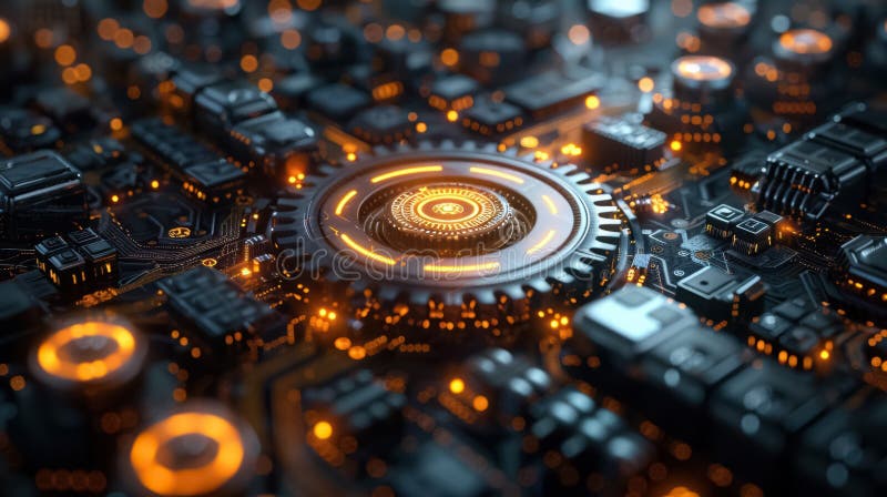 Interconnected Gears and Circuitry Symbolizing Synergy between ...