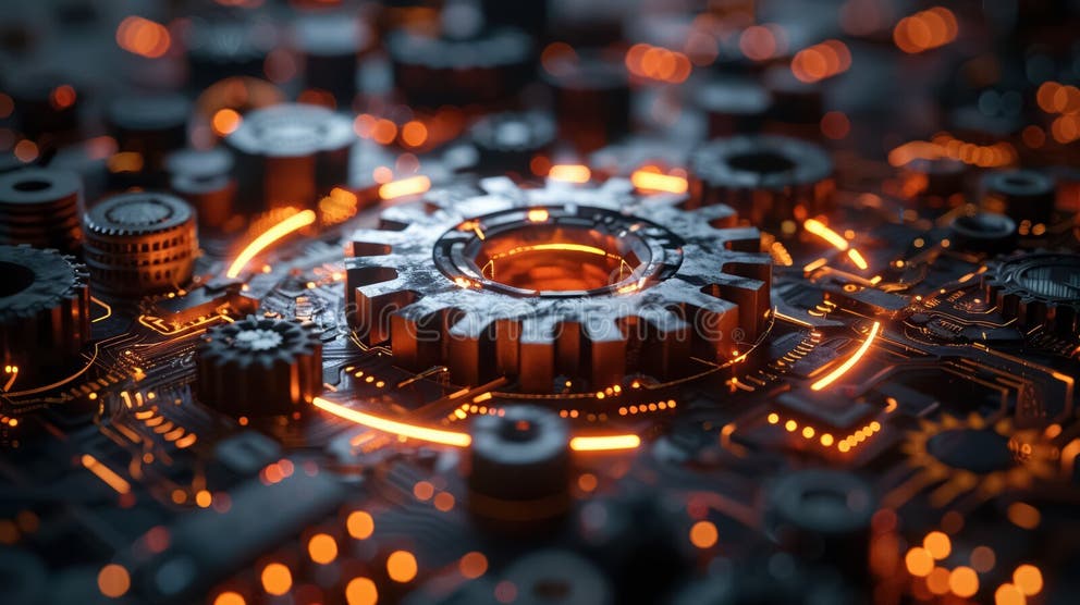 Interconnected Gears and Circuitry Symbolizing Synergy between ...
