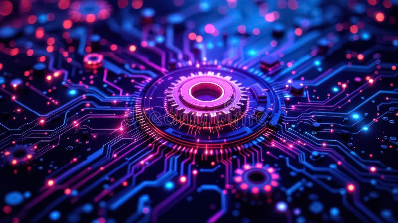 Interconnected Gears and Circuitry Symbolizing Synergy between ...