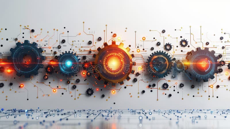 Interconnected Gears and Circuitry Symbolizing Synergy between ...